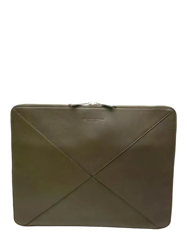 Bottega Veneta 2012-2026 Leather Portfolio Clutch Bag - Brown