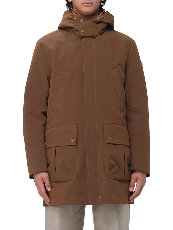 Peuterey Technical Fabric Parka With Bib And Detachable Hood - Walnut