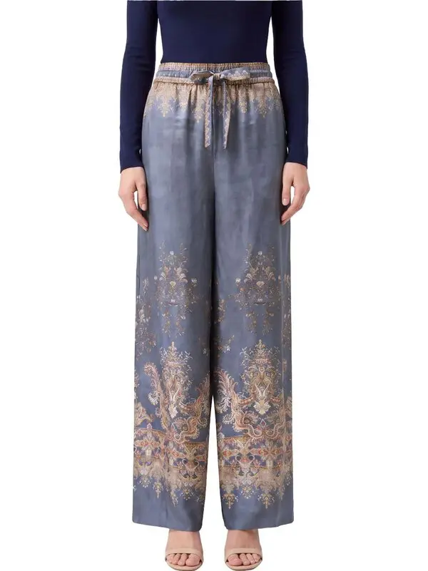 Zimmermann Valiant High-waisted Silk Palazzo Trousers With Paisley Print - Blue