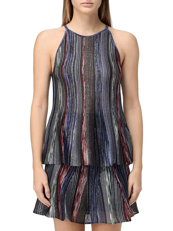 Missoni Slim Fit Off-the-shoulder Striped Lurex Jersey Top - Blue