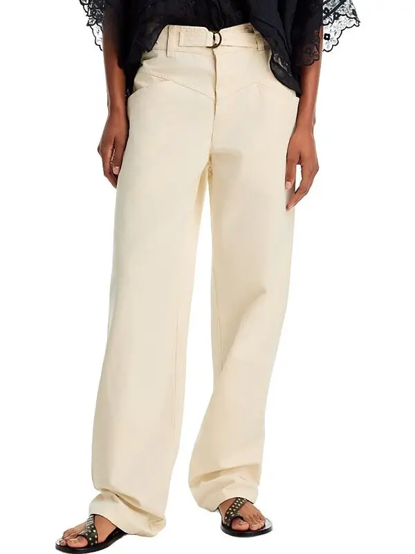 Isabel Marant Étoile Lazeli Belted Cotton Pants - Ecru
