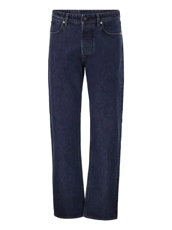 Stone Island Blue Straight-leg Five-pocket Cotton Jeans - Multicolor