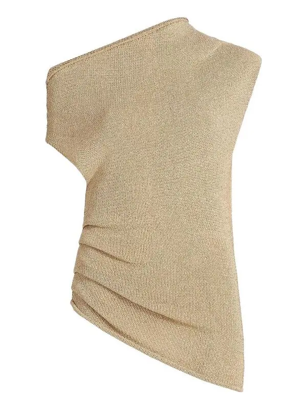 A.L.C. Joni Asymmetric Knit Off-shoulder Sweater - Light Brown