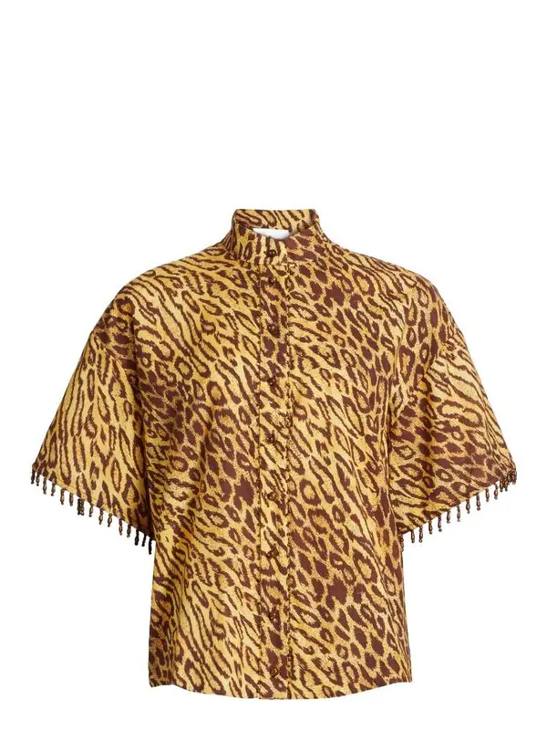 Zimmermann Coco Print Cotton Cover-up Shirt - Leopard