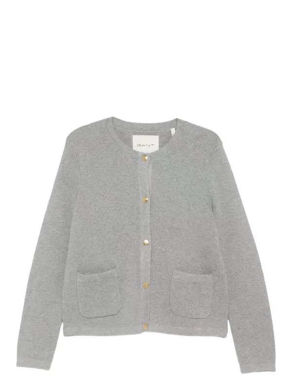 Gant Button-up Patch-pocket Cardigan - Grey