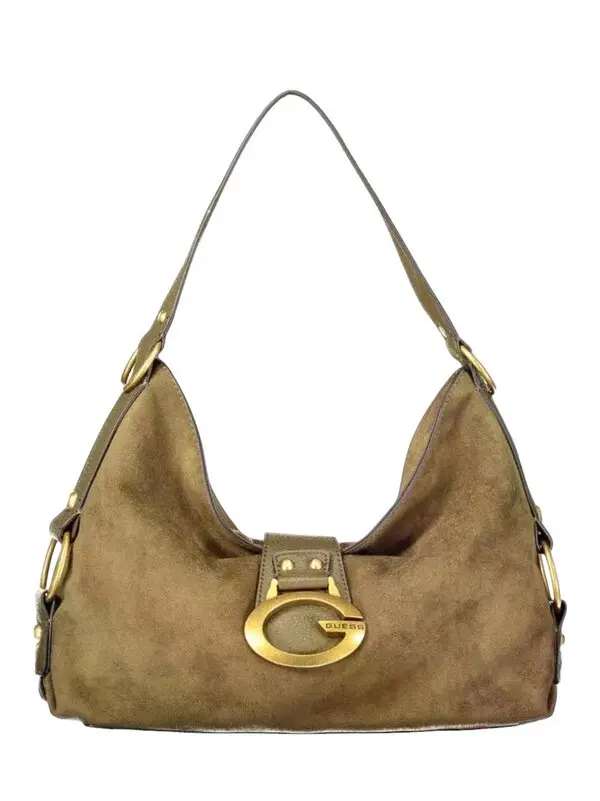 Guess Large Camden Suede-effect Shoulder Bag - Green