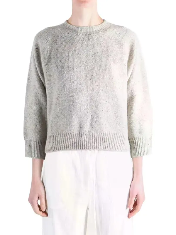 MARGARET HOWELL Donegal Raglan-sleeve Flecked Sweater - Grey