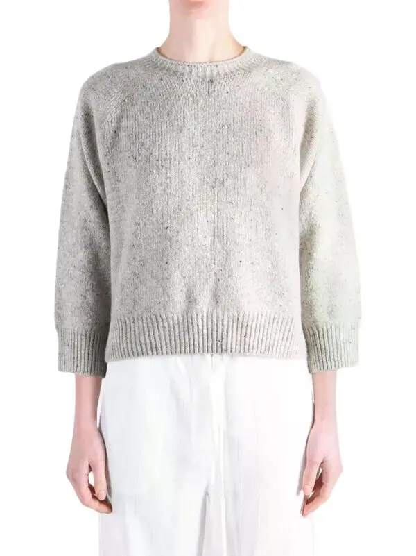 MARGARET HOWELL Donegal Raglan-sleeve Flecked Sweater - Grey