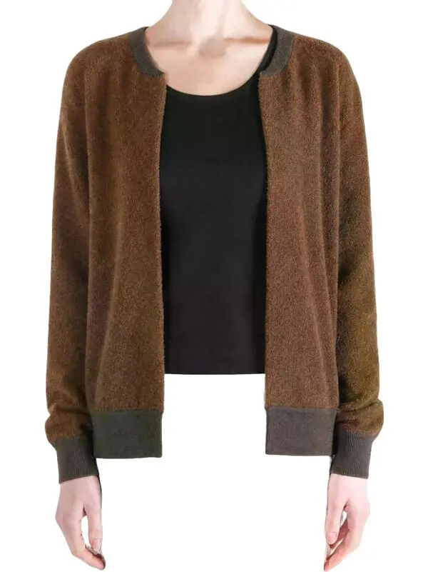 Frenckenberger Bouclé-knit Zip-up Cardigan - Brown
