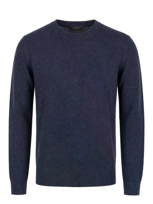 SLOWEAR Textured-knit Crew-neck Sweater - Blue