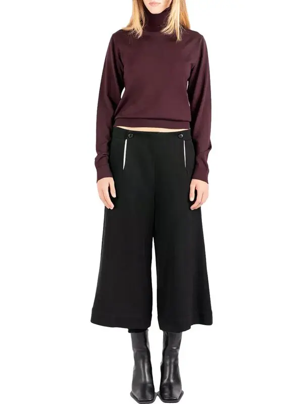 SOCIETE ANONYME Breton Button-detail Cropped Trousers - Black