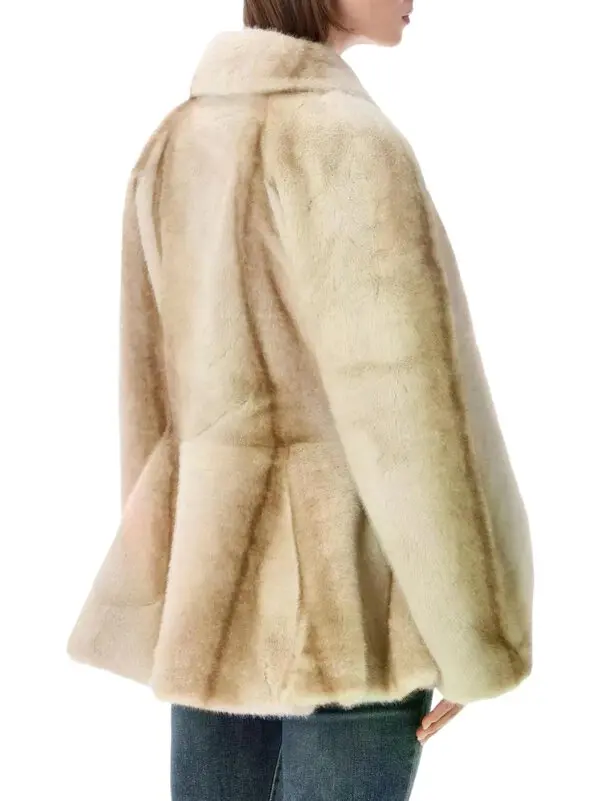 DUCIE Maeve Striped Cashmere-shearling Coat - Neutrals