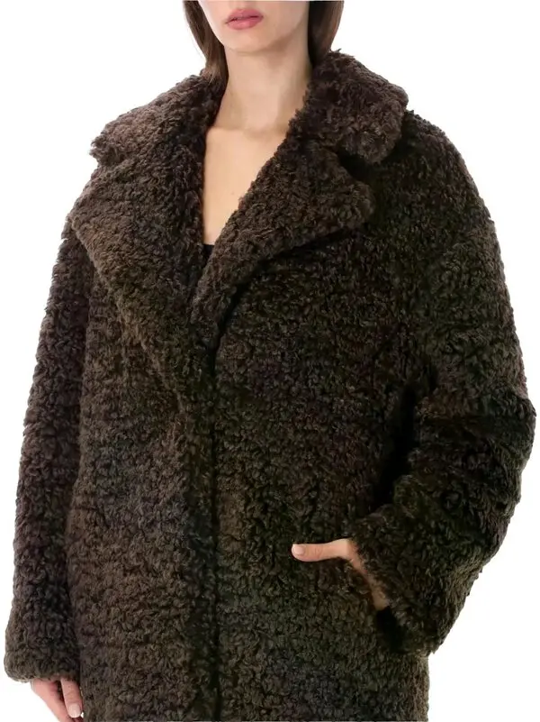 STAND STUDIO Jazmin Faux-shearling Coat - Brown