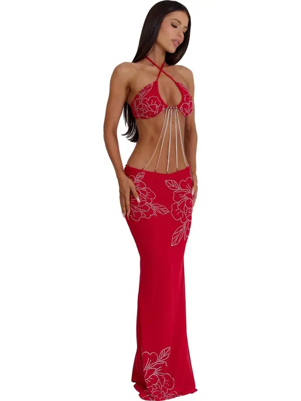 OUTCAST Saira Maxi Dress - Red