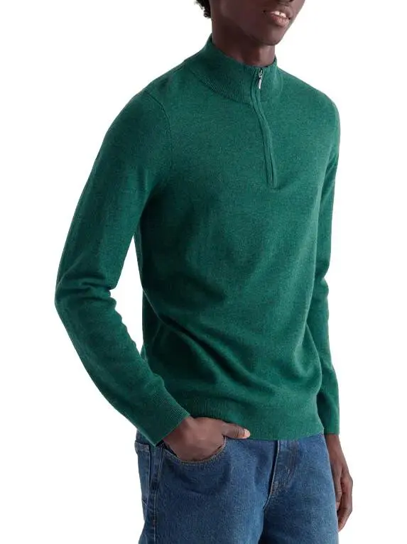 SEASALT CORNWALL Prow Quarter Zip Merino Wool Blend Sweater - Thicket
