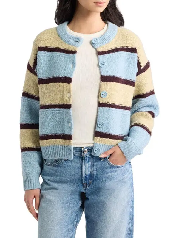 24COLOURS Wide Stripe Cardigan - Multicolor