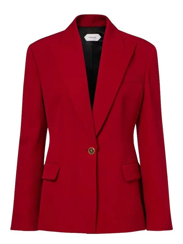 Versace Medusa Virgin Wool Blazer - Red