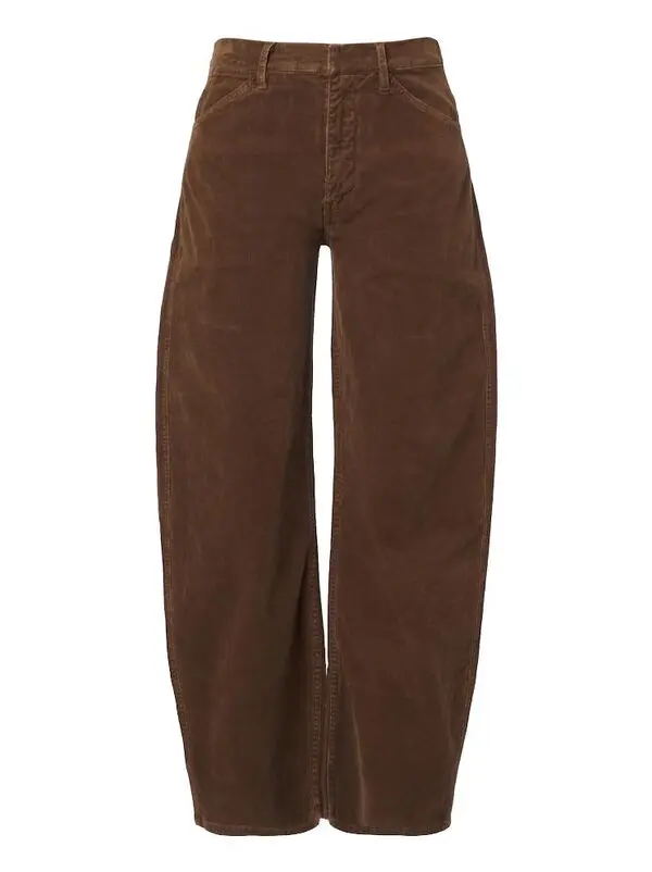 NILI LOTAN Tribeca Corduroy Barrel-leg Pants - Brown