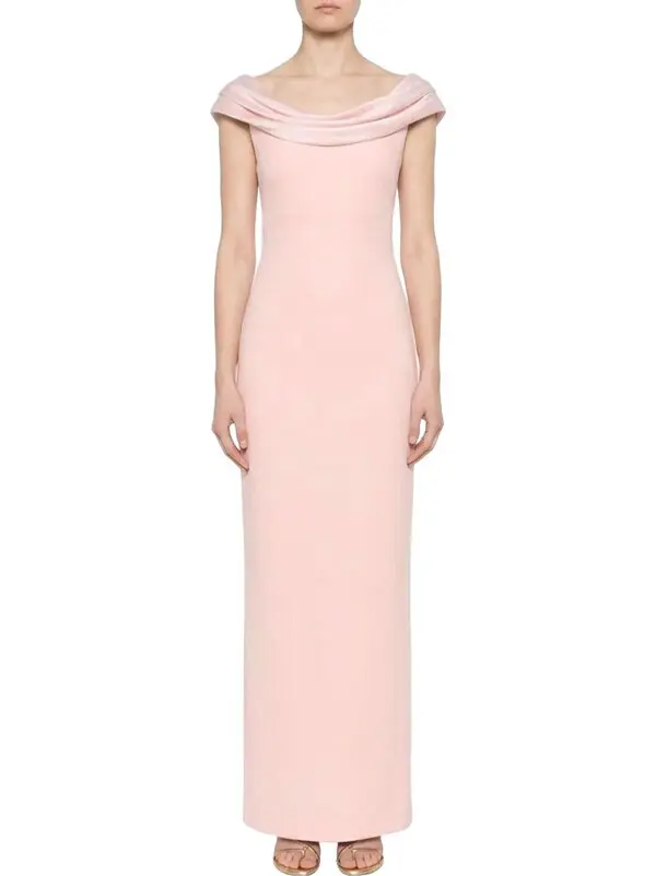 Solace London Adele Off-the-shoulder Draped Satin Long Evening Gown - Multicolor