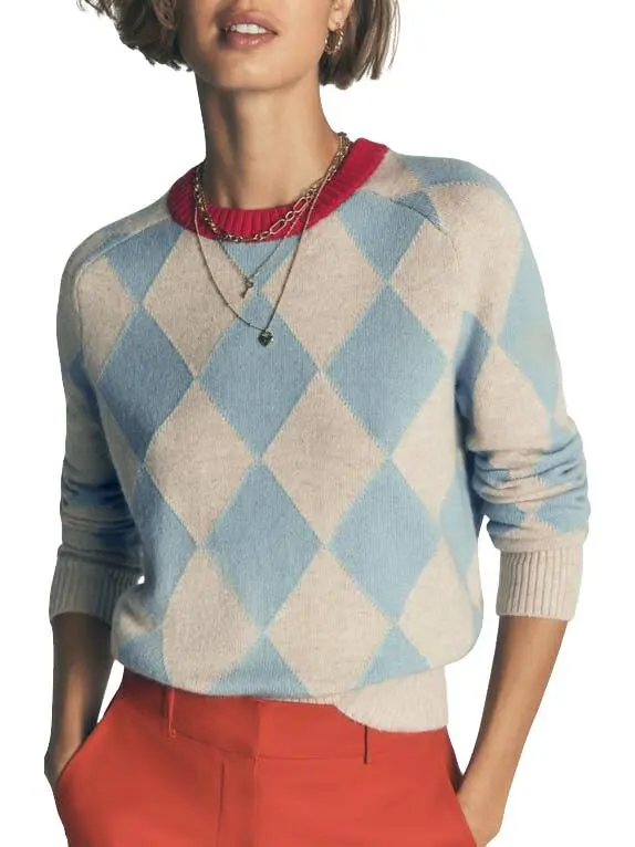 Boden Ariadne Alpaca Blend Sweater - Blue/argyle