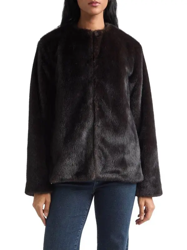 Veronica Beard Griselda Faux Fur Coat - Sable