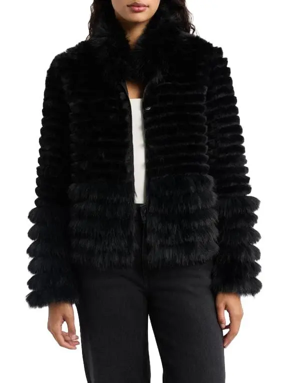 Love Token Joyce Reversible Faux Fur Jacket - Black