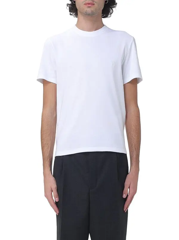 Saint Laurent Slim Fit Cotton T-shirt With Crew Neck - White