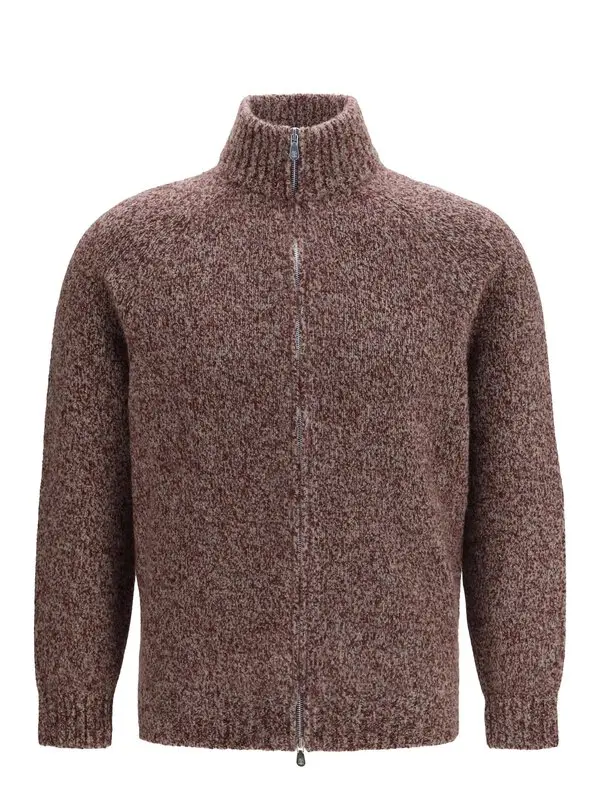 Brunello Cucinelli Mélange Virgin Wool, Silk And Cashmere Zip Cardigan - Multicolor