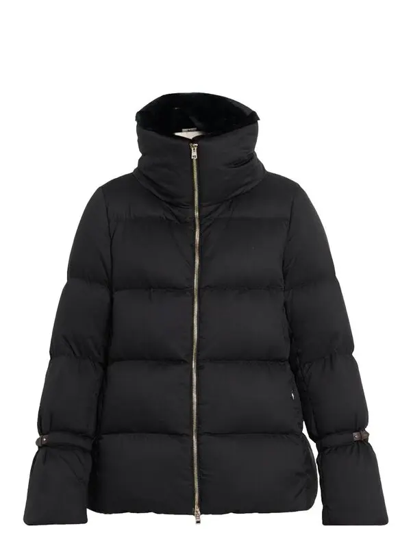Herno Quilted Faux Fur-collar Puffer Jacket - Black