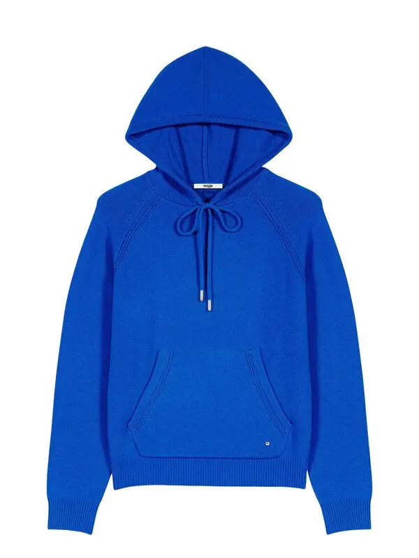 Maje Wool-blend Hoodie - Blue