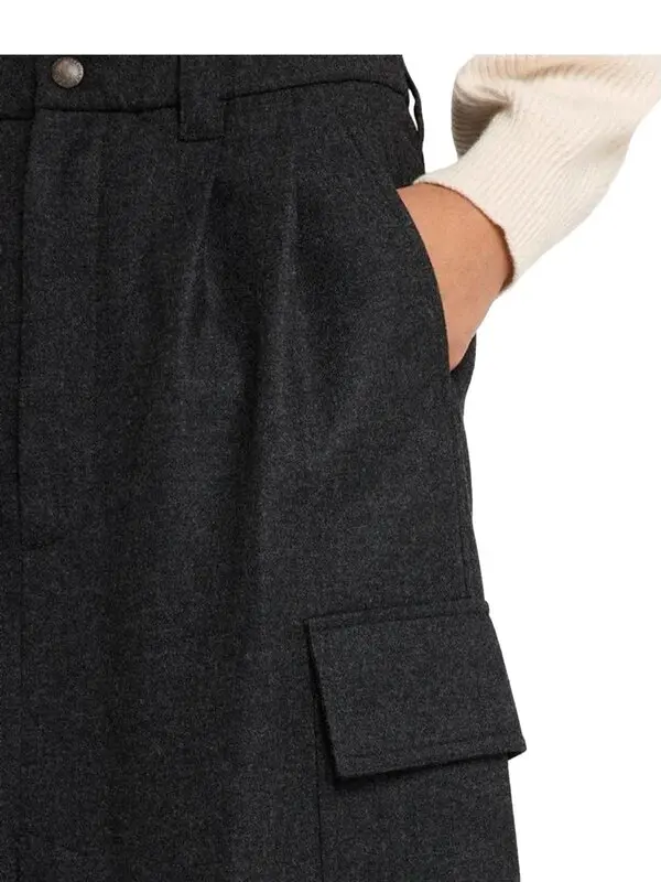 Brunello Cucinelli Cashmere-wool Flannel Midi Utility Skirt - C033
