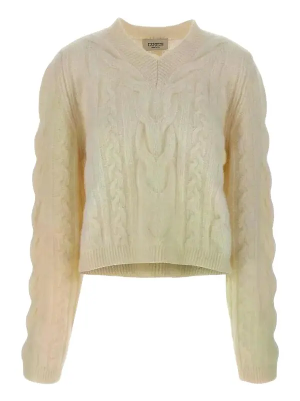 LANEUS Cable-knit Sweater - Neutrals