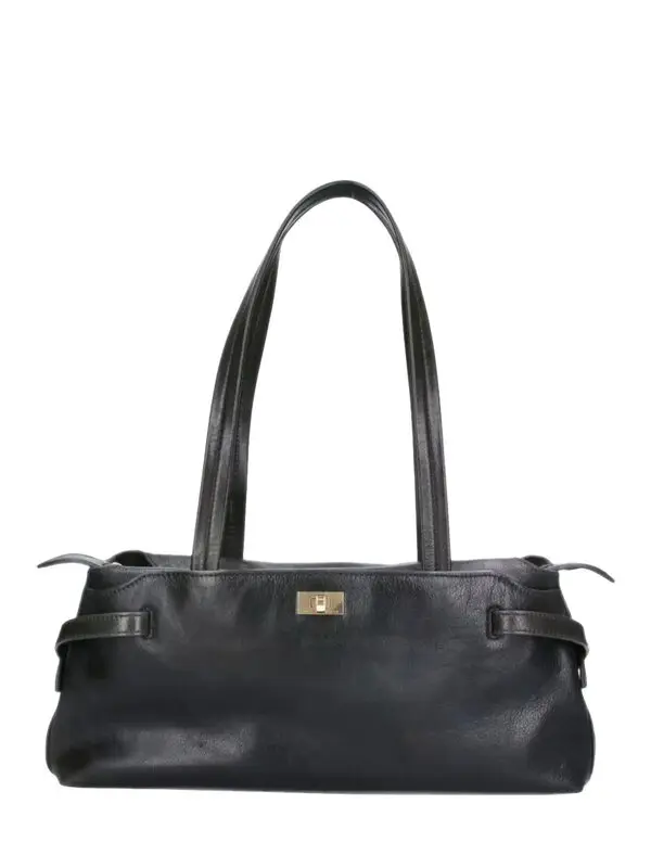 ANYA HINDMARCH Wilson Twist-lock Leather Tote Bag - Black