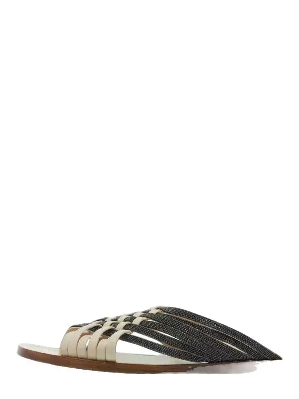 Brunello Cucinelli Monili Woven Sandals - Neutrals