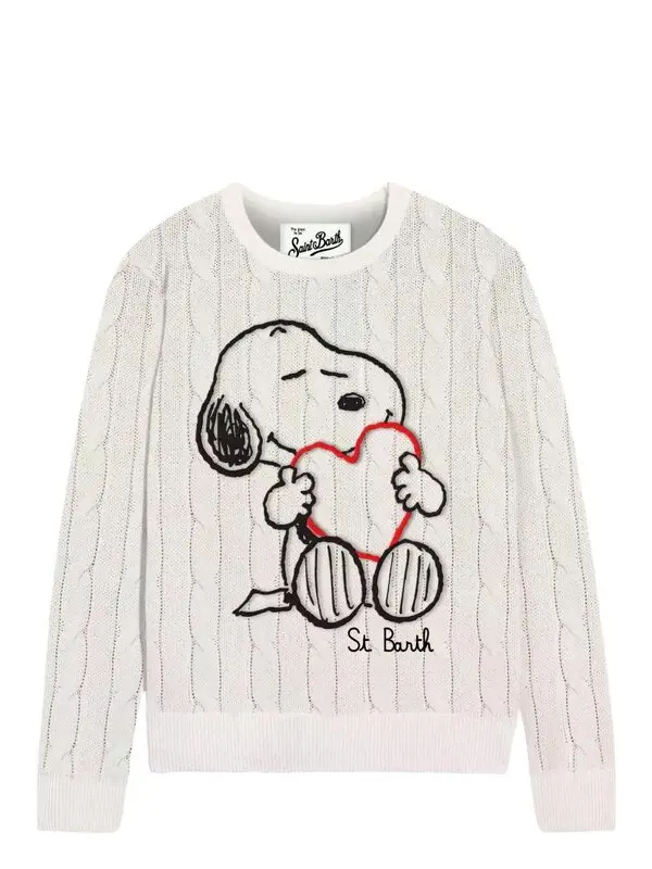 MC2 SAINT BARTH Cable-knit Snoopy Sweater - Neutrals