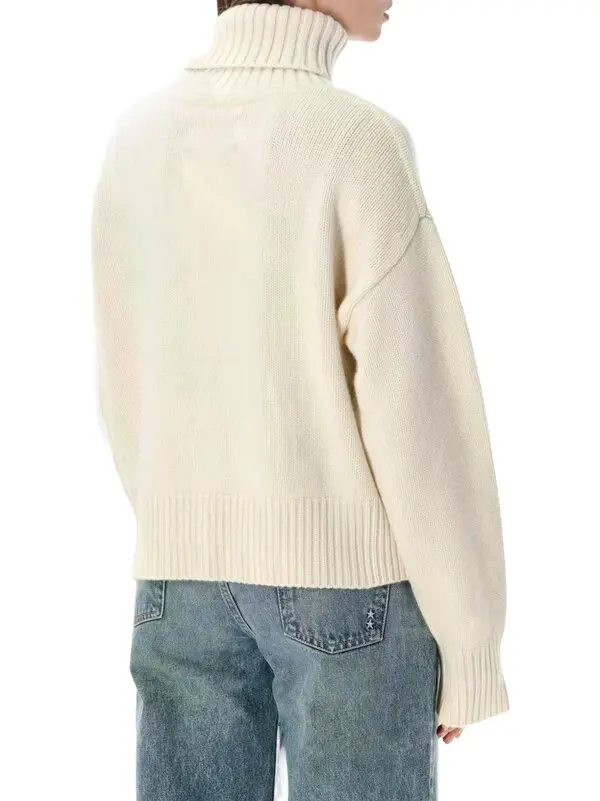 Extreme Cashmere Crop Xtra Roll-neck Sweater - Neutrals