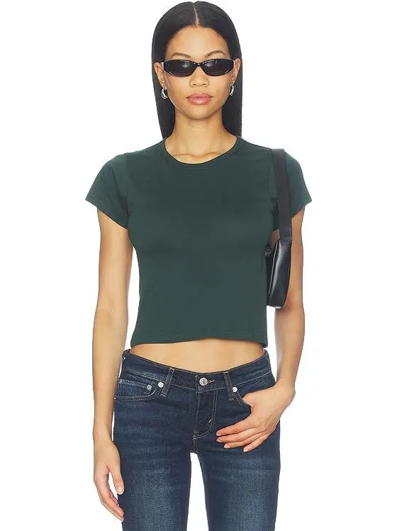 Eterne Cotton Short Sleeve Baby Tee In Green - Forest