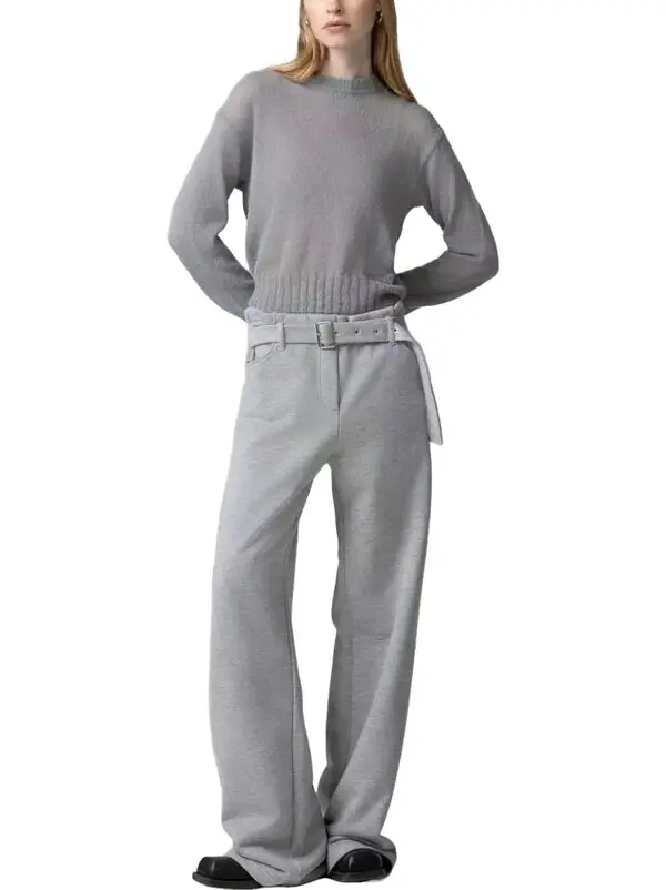 GAELLE PARIS Belted Logo-patch Track Pants - Grey