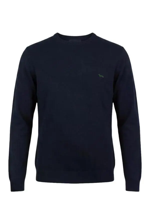 HARMONT & BLAINE Logo-embroidered Crew-neck Sweater - Blue
