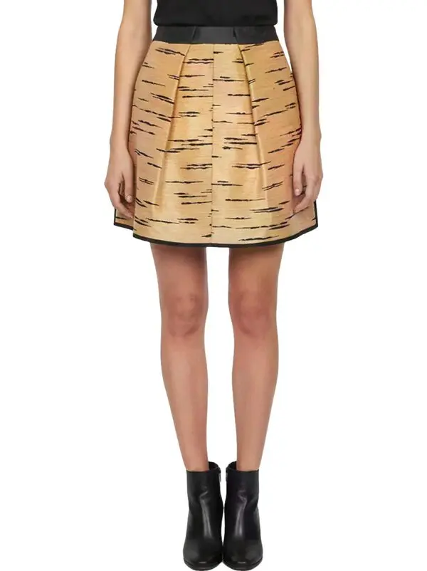 Balenciaga Striped Pleated Mini Skirt - Neutrals