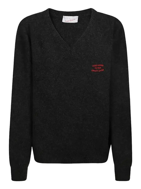 Giada Benincasa Crazy Lover V-neck Sweater - Grey