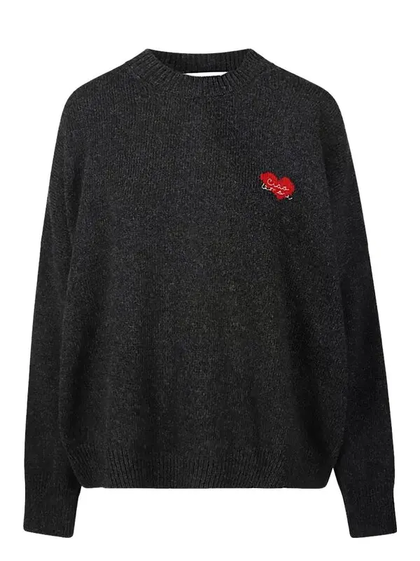 Giada Benincasa Heartbeat Heart-embroidered Sweater - Grey