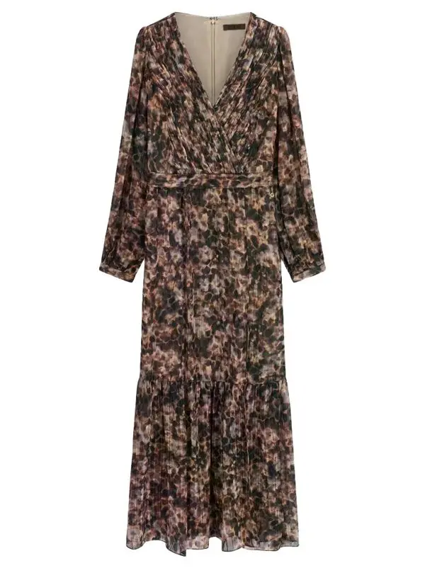 Guess Floral Long Dress - Brown