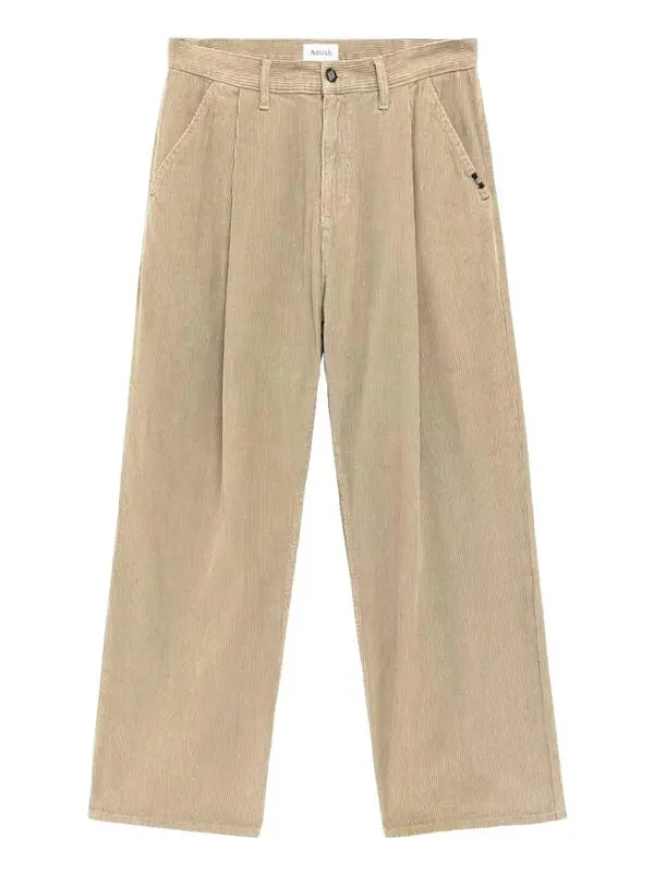 AMISH SUPPLIES Pleated Corduroy Trousers - Neutrals