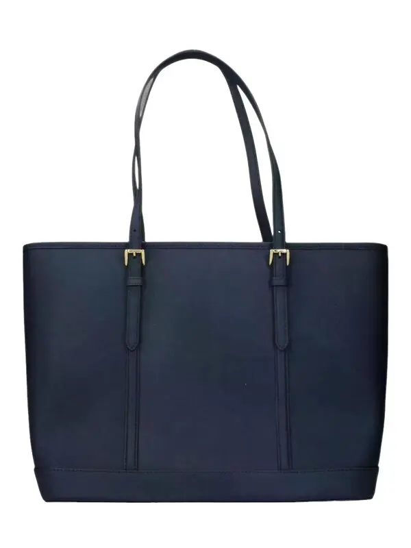 Michael Kors Large Jet Set Logo-plaque Leather Tote Bag - Blue