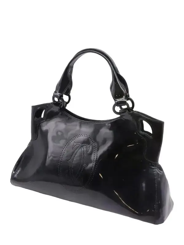 Cartier Marcello De Patent Leather Tote Bag - Black