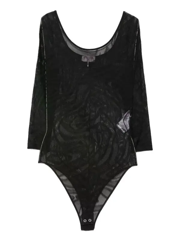 Emilio Pucci Iride-print Mesh Bodysuit - Black