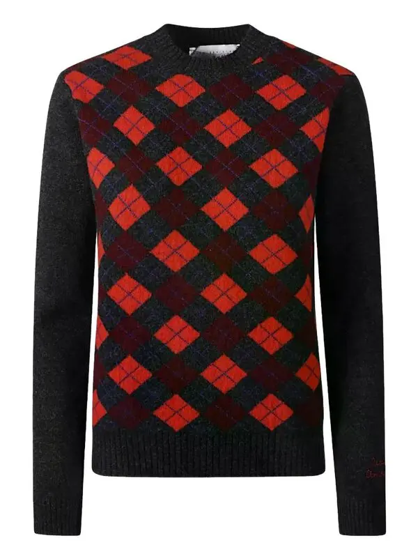 Giada Benincasa London Argyle-pattern Wool Sweater - Grey