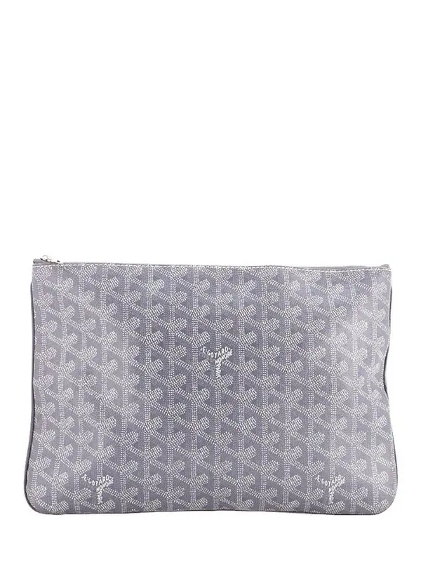 Goyard Mm Senat Zip Pouch Coated Canvas - Gray