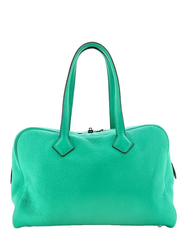 Hermès 35 Victoria Ii Bag Clemence - Green